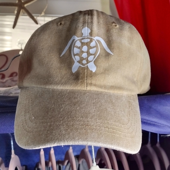 Accessories | Nib Tan Ball Cap With White Turtle | Poshmark